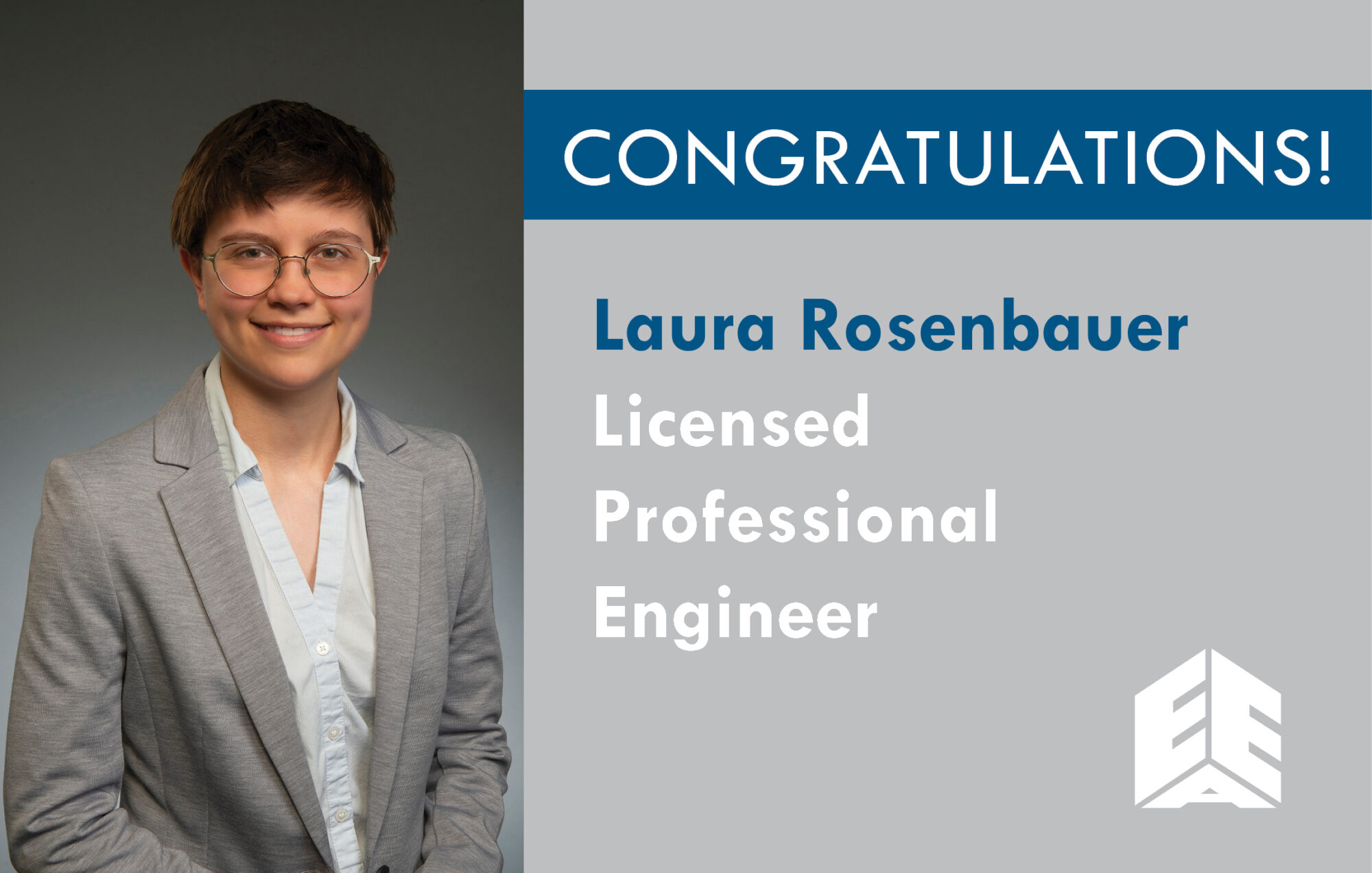 Laura Rosenbauer Becomes Licensed PE - Eriksson Engineering Associates ...